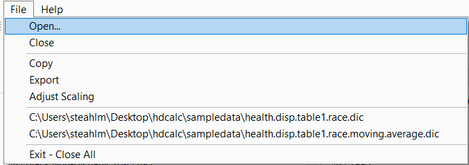 Recently used files list in the file menu.png — HD*Calc Help System