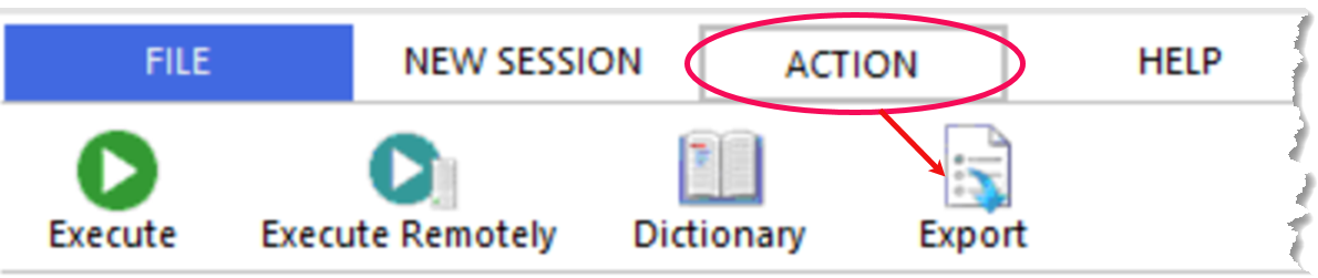 Action Menu Export Text.png — SEER*Stat Help System