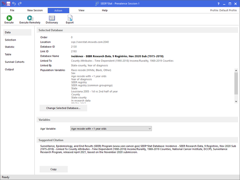 PrevalenceDataTab.png — SEER*Stat Help System
