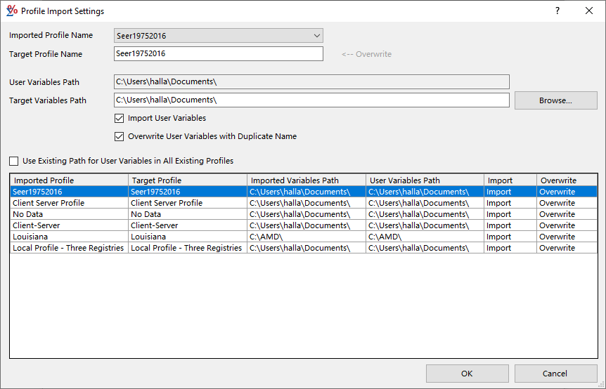 DialogProfileImportSettings.png — SEER*Stat Help System