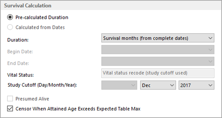 Survival Calculation Section.png — SEER*Stat Help System