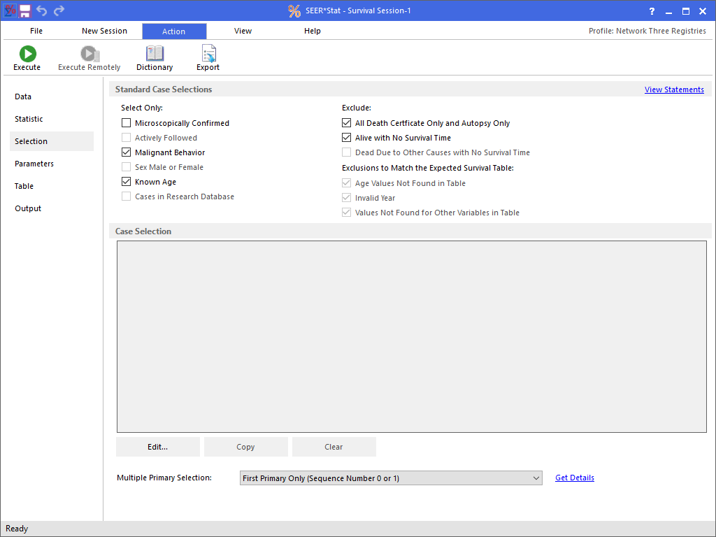 SurvivalSelectionTab.png — SEER*Stat Help System